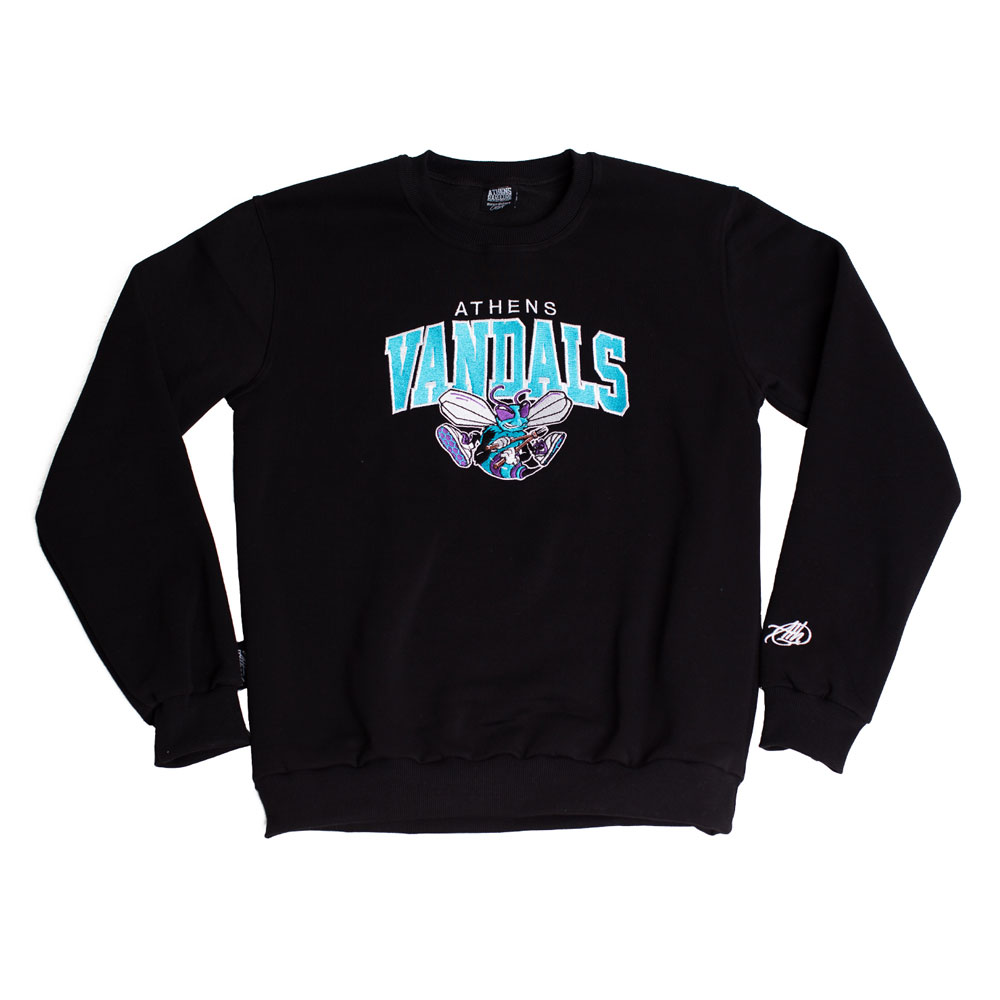 "Vandals" Black Crewneck - Athens Hardcore